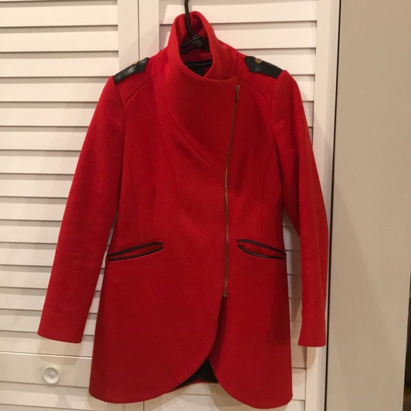 French Connection | Jackets & Coats | French Connection Red Wool Coat ...